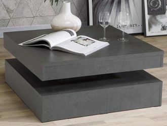 Möbelando Couchtisch Beistelltisch Sofatisch Holztisch Wohnzimmertisch Tisch Coimbra I Betonoptik Dunkelgrau