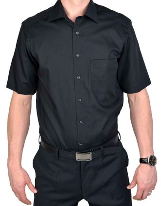 Marvelis Herren Businesshemd Kurzarm Non-Iron Comfort Fit,Einfarbig,New Kent,schwarz 68,47