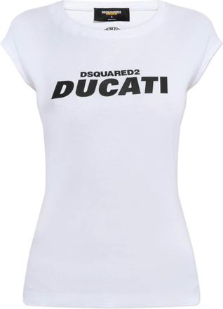 Dsquared2 Femme, Tops, Blanc, Taille: 36 FR X Ducati T-Shirt