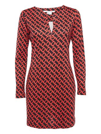 Diane Von Fürstenberg robe en soie à imprimé géométrique - Rouge