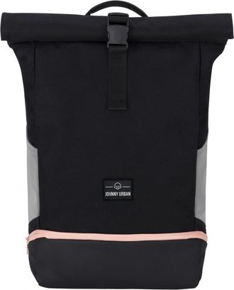 Johnny Urban Rucksack Herren & Damen Schwarz - Allen Large - Rolltop Backpack Groß für Fahrrad, Arbeit, Uni - Laptop Tagesrucksack mit Schuhfach - Wasserabweisend