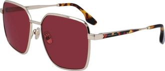 Victoria Beckham Femme, Accessoires, Jaune, Taille: ONE Size Metal Frame Lunettes de soleil