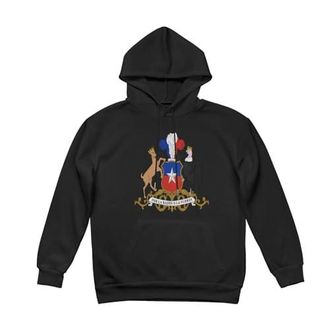Generic Sweatshirts &Agrave; Capuche Mode Homme Doublure Polaire Manches Longues Vintage Lacets Sweatshirts Chili Embl&egrave;me National Imprim&eacute; Chemises Cordon Hoodie Hau