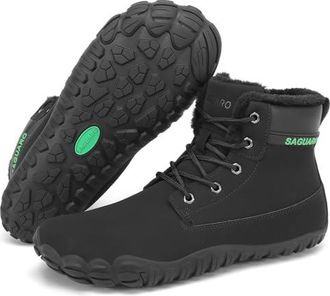 Saguaro Bottes Barefoot Hiver Homme Bottines Imperméables Chaudes Fourrées Boots de Neige Légères Antidérapantes Chaussures Minimalistes, Marron, 48 EU