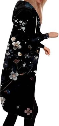 Generic 2026 Vestes pour femmes, manteaux &agrave; capuche pour femmes, automne hiver, poches chaudes, cordon de serrage, fermeture &eacute;clair, cardigan long &agrave; capuche, 