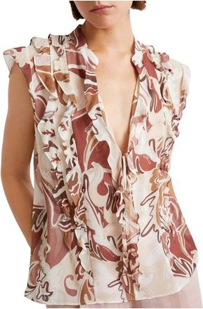 Marella Femme, Blouses et Chemises, Rouge, Taille: 38 FR Blouse