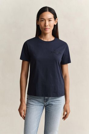 GANT Damen Tonal Shield T-Shirt (XXXL) EVENING Blau