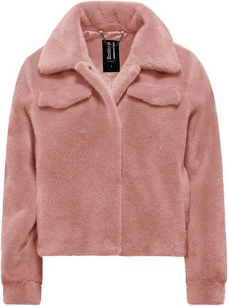 Bomboogie Femme, Vestes, Rose, Taille: 36 FR Veste en fausse fourrure effet lapin