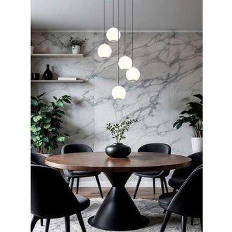 Globo Lighting Suspension lampe suspension plafonnier boule de verre grise LED CCT H 150 cm