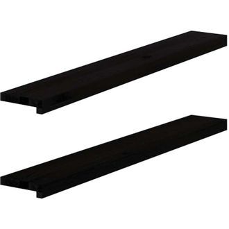 vidaXL Vidaxl - Appuis de fenêtre 2 pcs marron foncé bois de chêne massif