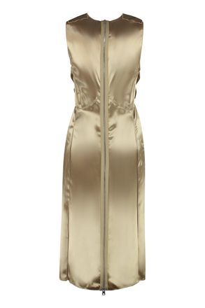 Bottega Veneta Womens Satin Dress Sesame Acetate