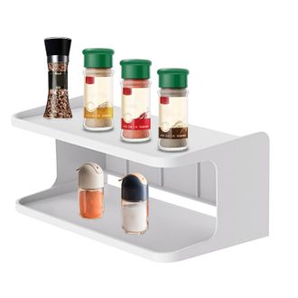 Generico Bettregal - schwebender Nachttisch zur Montage an einer Aufbewahrungsstation, zweischichtig, multifunktionale Regalhalterung, f&uuml;r Schlafzimmer