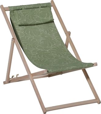 Madison New York Strandstuhl Outdoor Palm Green, grün, Buchenholz, 123 x 55 cm