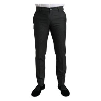 Dolce & Gabbana Elegante dunkelgraue Skinny-Anzughose - - Trousers - Herren - Grau - M