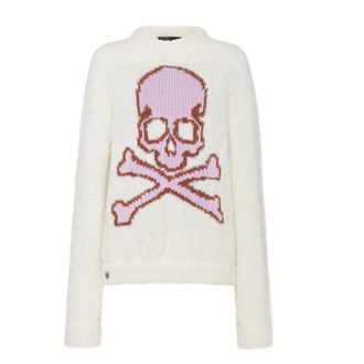 Philipp Plein Femme, Pulls, Beige, Taille: 40 FR Skull&Bones Pullover