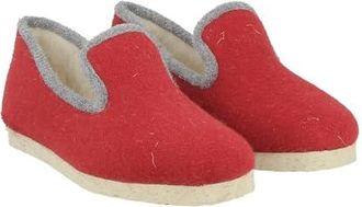 Exquise Chaussons/Charentaises chaudes et confortables unies en mati&egrave;re recycl&eacute;e et semelle feutre pour Femme | XALI (Rouge, Syst&egrave;me Taille Chaussures EU, Adu
