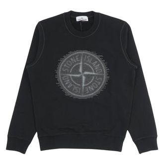 Stone Island Homme, Sweatshirts et sweats &agrave; capuche, Noir, Taille: 2XL SweaT-shirt ras du cou avec motif Optical Three