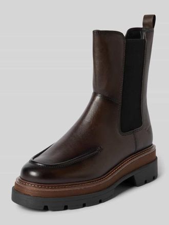 Tamaris Boots aus Rindsnappa mit Plateauprofil