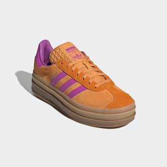 adidas Sneaker ADIDAS ORIGINALS GAZELLE BOLD, Gr. 38,5, lila (flash orange, lila burst, crew orange), Leder, Synthetik, Schuhe Sneaker, Topseller
