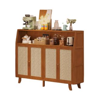 Generic Ger&auml;umiger, freistehender Schrank aus Holz mit bel&uuml;fteten Schrankt&uuml;ren und verbreiterter Arbeitsfl&auml;che, geeignet for Schlafzimmer und Eingangsbereiche