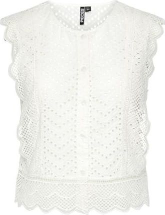 Pieces Pckarisma SL Top Chemisier, Cloud Dancer, XL Femme