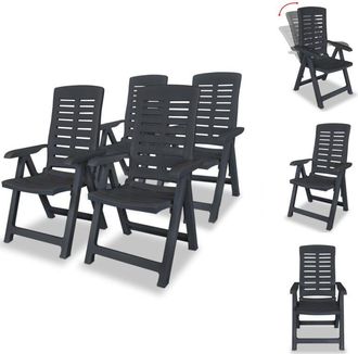 vidaXL Vidaxl - Garten-Liegest&uuml;hle 4 Stk. Anthrazit - Gartensa&szlig;sessel - Gartenst&uuml;hle - Outdoor M&ouml;bel - Balkonm&ouml;bel - Wetterfest
