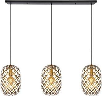 Lucide WOLFRAM - Pendelleuchten - 3xE27 - Mattes Gold/Messing