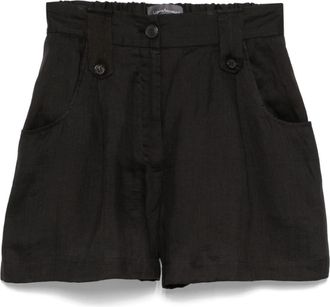 Lorena Antoniazzi Shorts aus Ramie - Schwarz