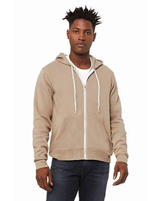 Bella + Canvas Bella + Canvas Mens Poly-Cotton Fleece Full-Zip Hoodie (3739) -Dark Grey -M