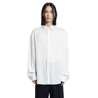 Ann Demeulemeester Andre Shirt in Light Cotton Dobby Stripes