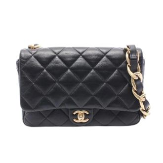 Chanel Pre-owned Matelasse Lammleder Umh&auml;ngetasche - - Pre-owned - Damen - Schwarzk - ONE SIZE