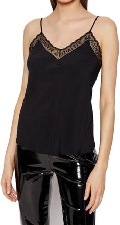Patrizia Pepe Femme, Tops, Noir, Taille: 36 FR Satin Top
