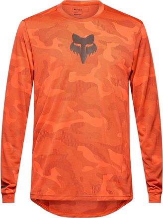 Fox Ranger TRU Dri Herren-Mountainbike-Trikot, lang&auml;rmelig, Blutorange