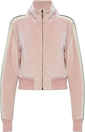 Palm Angels Femme, Sweatshirts et sweats &agrave; capuche, Rose, Taille: 38 FR SweaT-shirt en Velours avec Col Montant