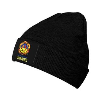 Generic Classique Bonnet Tricot&eacute;, Nous Sommes solidaires de lUkraine, &Eacute;pais Beanie Hats, Tricoter Chapeau pour Sports, Adultes, Ski