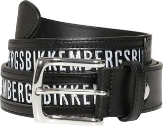 Dirk Bikkembergs unisex, Accessoires, Noir, Taille: 105 CM Ceinture en cuir de veau