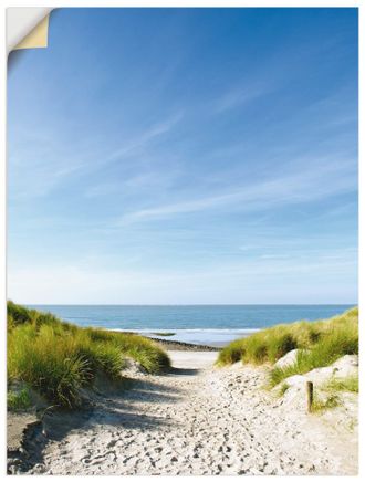 Artland ARTland Wanddeko Wandtattoo selbstklebende Vinylfolie 60x80 cm Strand Meer Küste Düne Nordsee Maritim T9EX