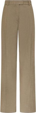 Seventy Femme, Pantalons, Beige, Taille: 44 FR Pantalon long en viscose teinte fil avec pli marqu&eacute; central