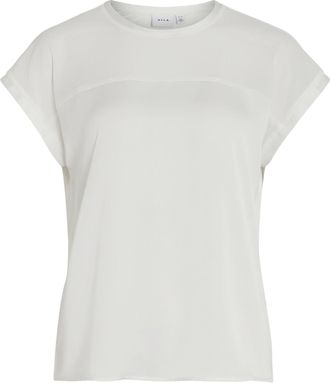 Vila VIELLETTE O-Neck S/S MESH TOP - NOOS