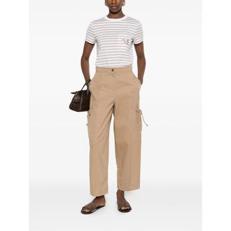 Max Mara Womens Cropped Trousers Beige Cotton Neutrals