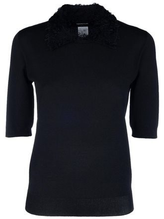 Fabiana Filippi haut en maille à col texturé - Noir