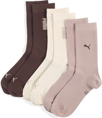Puma Lot de 3 paires de chaussettes mi-hautes PUMA Unisexe, Accessoires, Beige, 43-46
