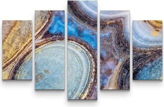 Paul Sinus Art Leinwandbilder | Bilder Leinwand 160x100cm bunter Achat stark vergrößert