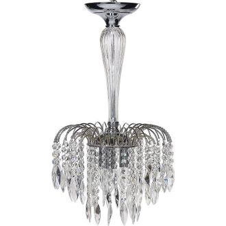 Beliani Beliani - Chandelier Traditionnel Vintage Suspension Lampe Cristaux de Verre 3 Lumi&egrave;res M&eacute;tal Argent Orara
