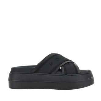 Hogan Schwarze Plateau-Sandalen mit &Uuml;berkreuzten B&auml;ndern - - Shoes - Damen - Schwarzk - 36 1/2 EU