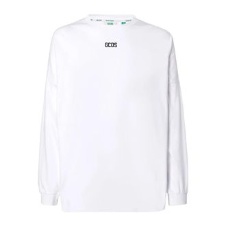 GCDS Logo Langarm-T-Shirt - - Tops - Herren - Wei&szlig; - M