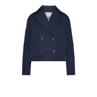 Silvian Heach Femme, Vestes, Bleu, Taille: 38 FR Veste crois&eacute;e