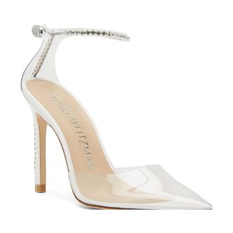 Stuart Weitzman Femme, Chaussures, Blanc, Taille: 37 1/2 EU Sandales Escarpins Glam 100 &agrave; Brides