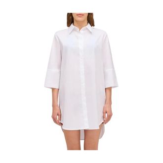 Sundek Femme, Robes, Blanc, Taille: 36 FR Camicione in Popeline Corto