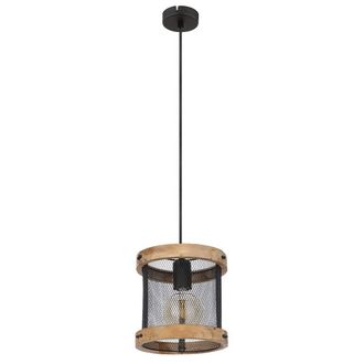 Globo Lighting Pendelleuchte JEANIE, Holz und Metall, 1-flammig Ø20cm